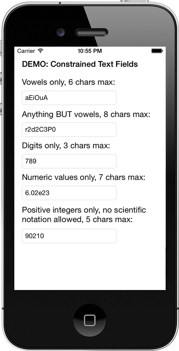 How To Program An Ios Text Field That Takes Only Numeric Input Or Specific Characters With A