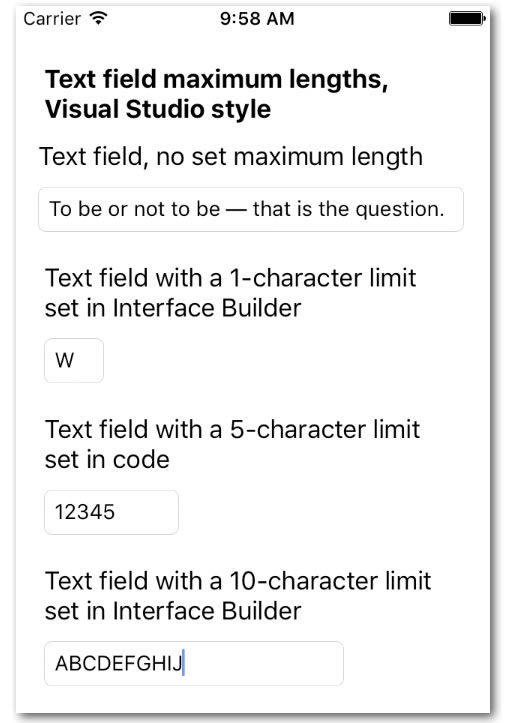 Ios Programming Trick How To Use Xcode To Set A Text Fields Maximum