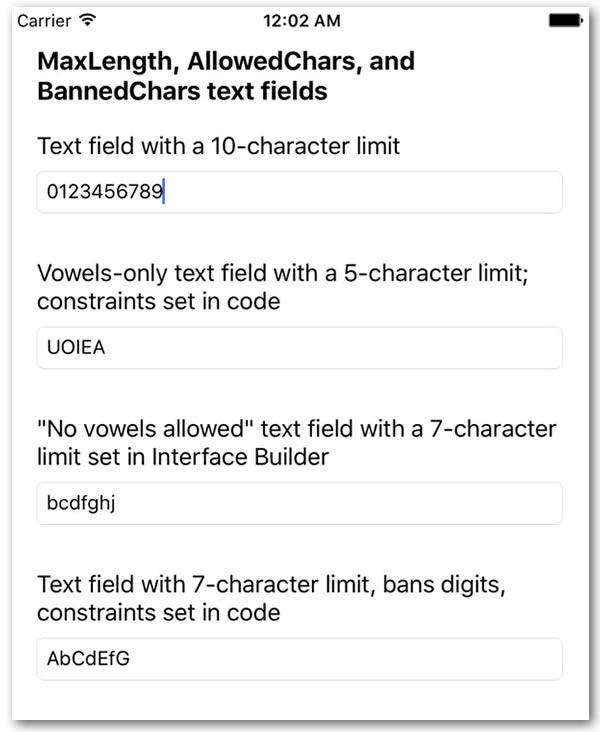 Swift 3 Text Field Magic Part 3 Creating Text Fields That Ban A Specific Set Of Characters