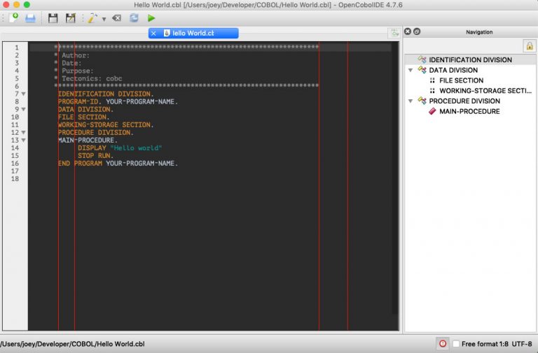Cobol Hello World Global Nerdy 