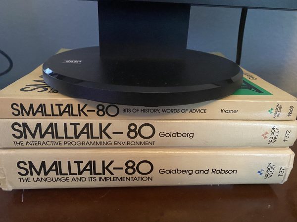 My Smalltalk-80 literature and monitor stand : Global Nerdy