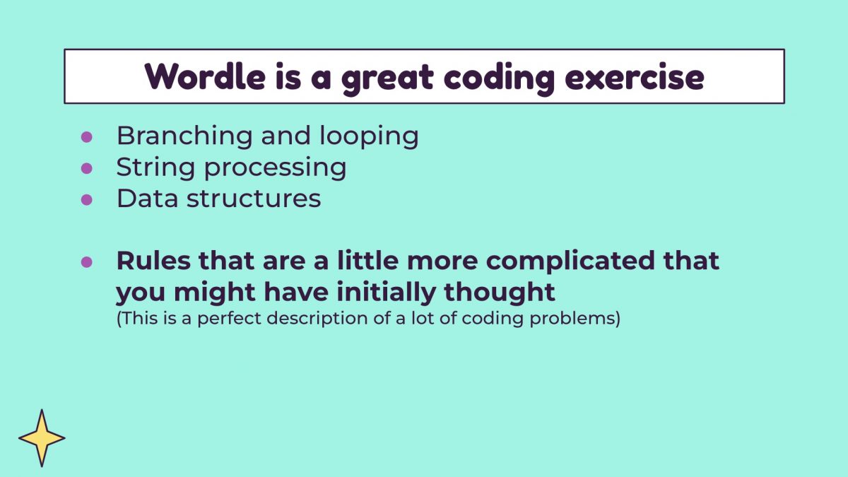 Slides from the upcoming “Let’s figure out how to code Wordle” meetup ...