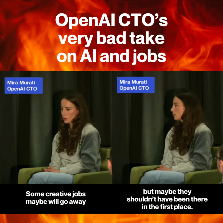OpenAI CTO says “maybe some creative jobs shouldn’t exist” : Global Nerdy